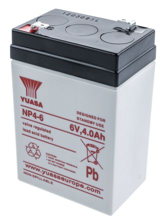 Yuasa NP4-6RS Lead Acid Battery 6V, 4Ah
